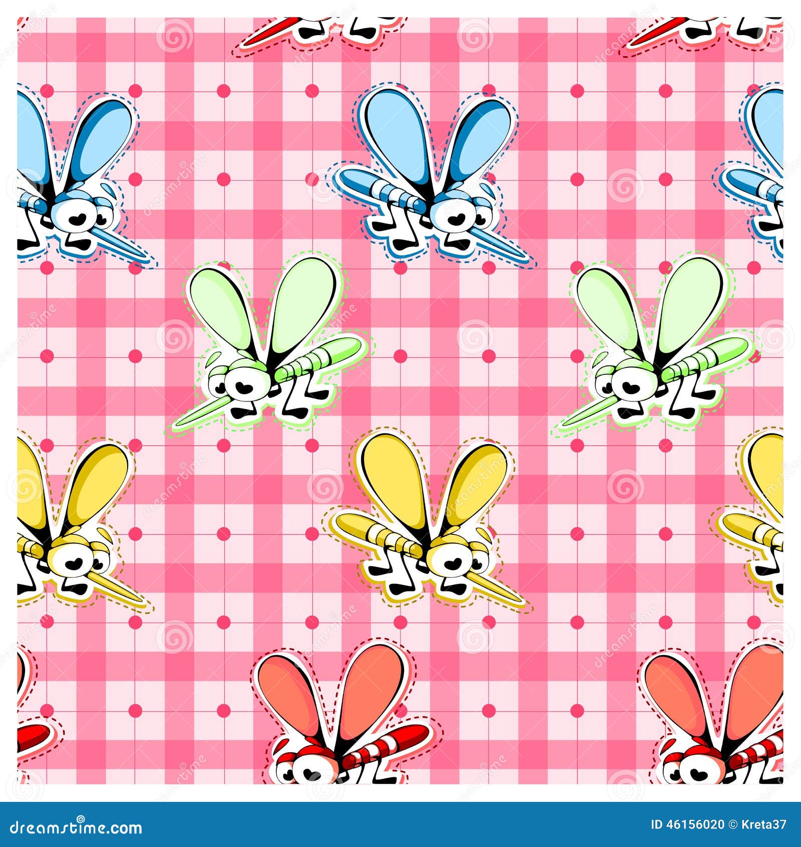 Wallpaper of Colored Mosquitoes Stock Vector - Illustration of wings ...