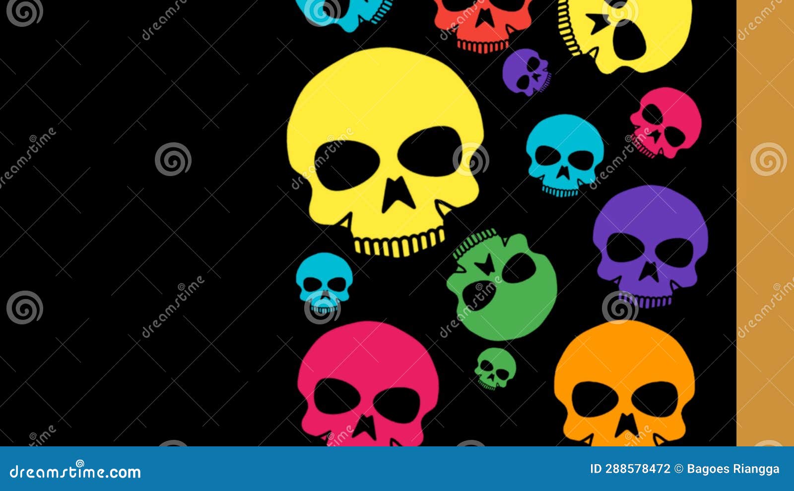 Wallpaper Colorful Skull Background Stock Illustration - Illustration ...