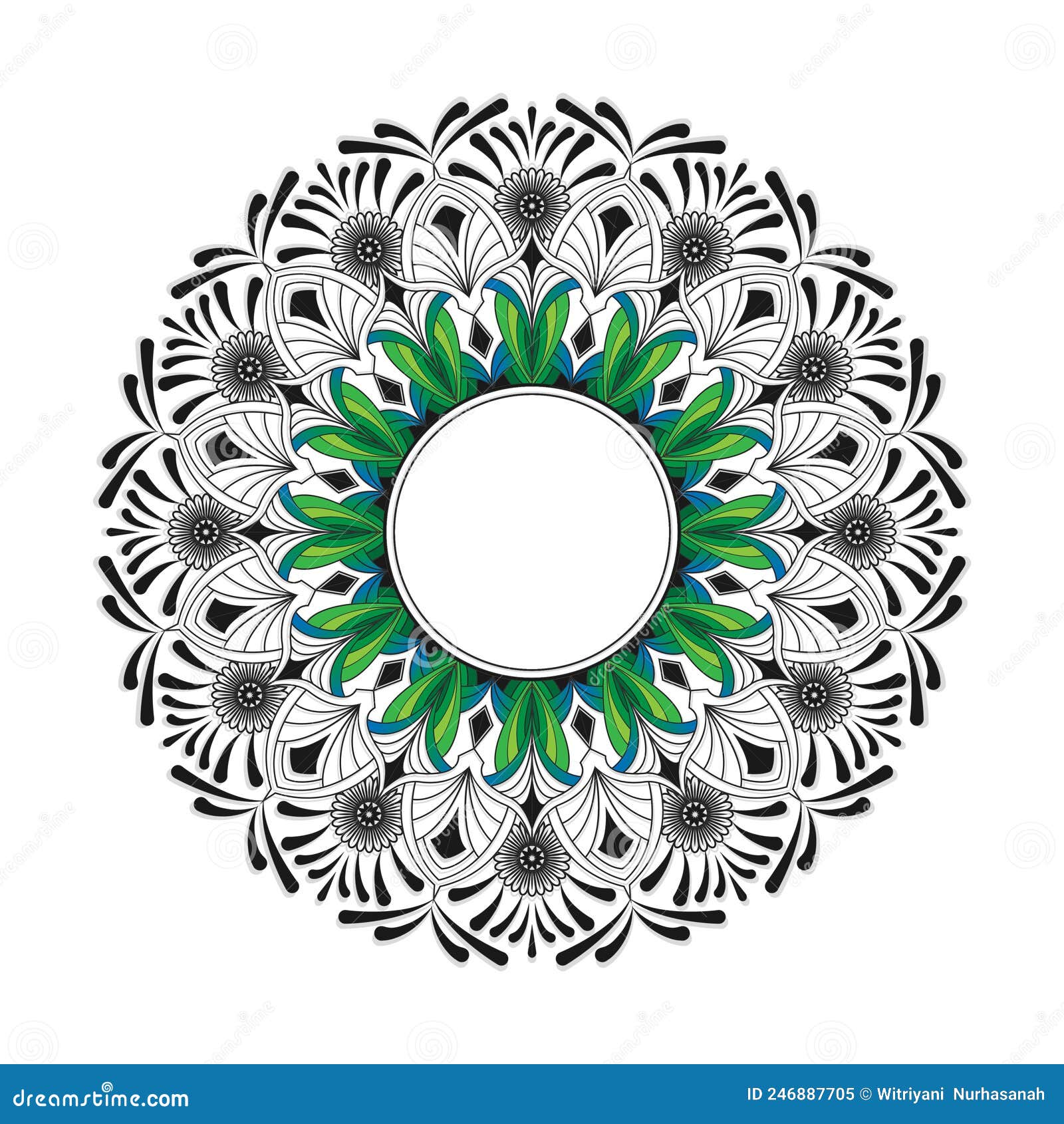 Wallpaper Com Tema Mandala Verde Ilustração do Vetor - Ilustração de ...