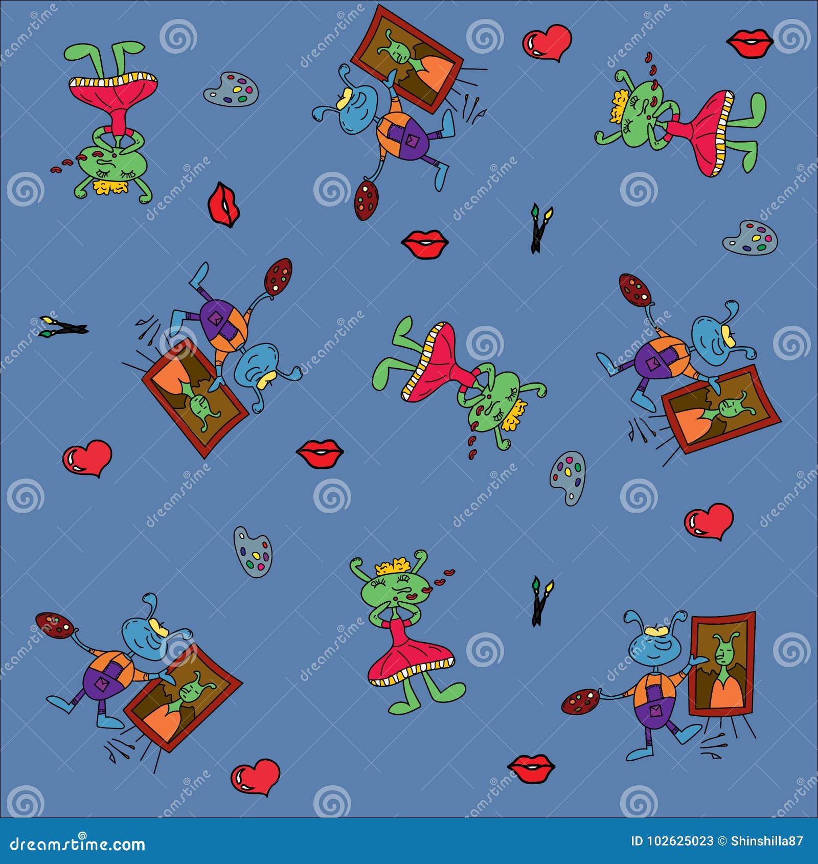 Wallpaper Creative Aliens Background Stock Illustration - Illustration ...