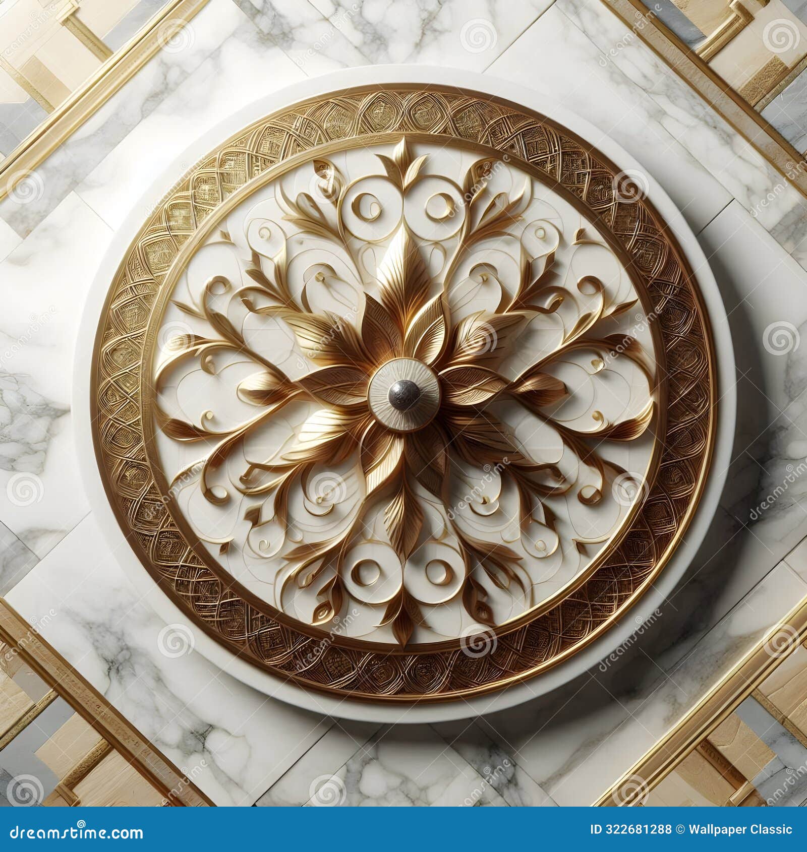 Wallpaper 3d Classic Marble Painting Ceiling Ai Generator Stock Photo ...