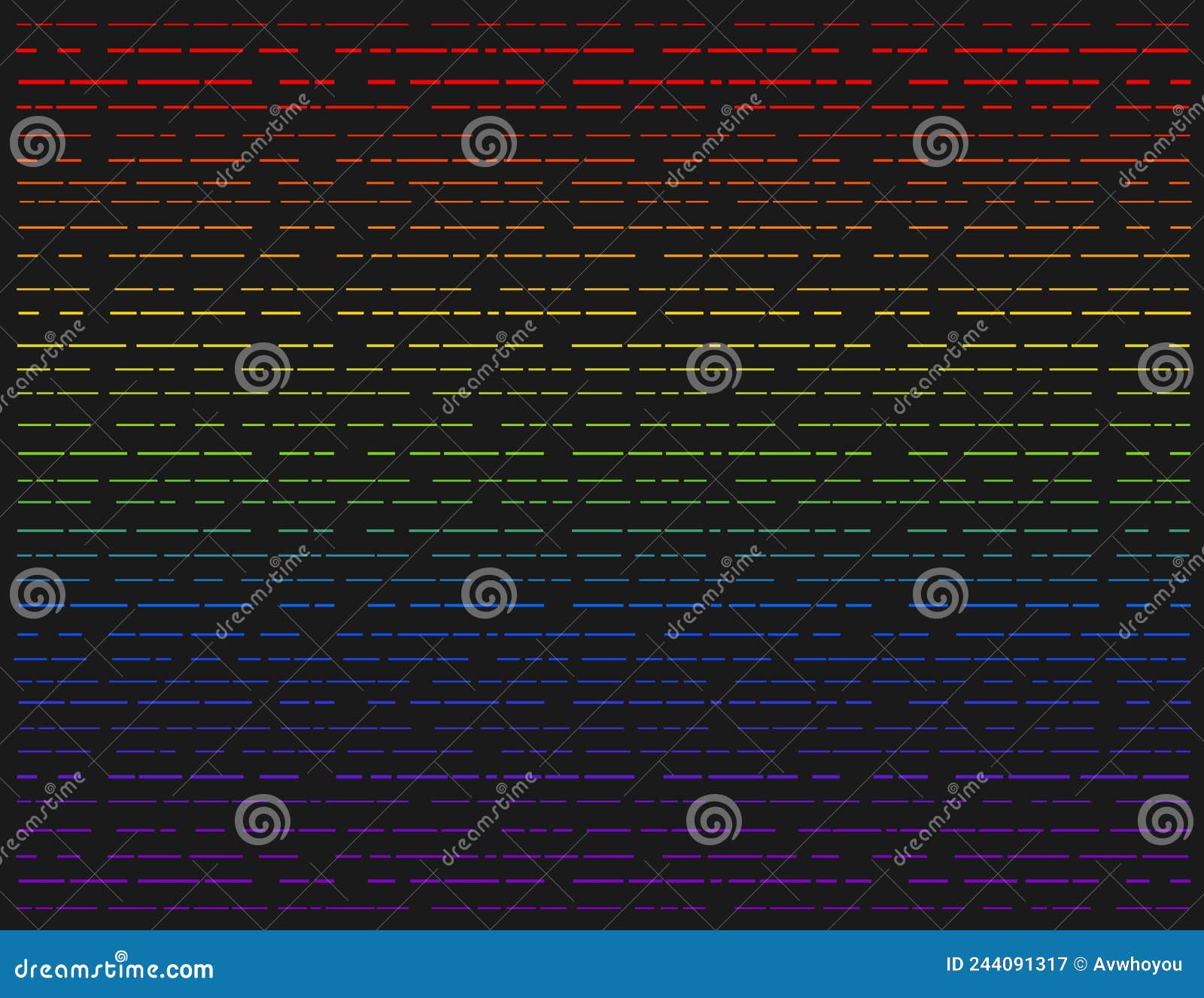 Constant Dashed Line Pattern With Rainbow Coloring Stock Image ...