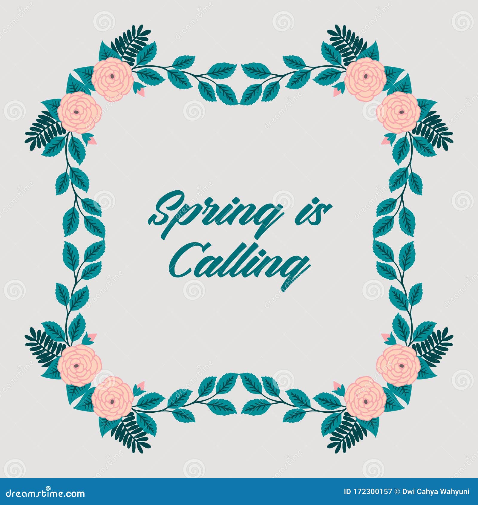 Wallpaper Design for Spring Calling Greeting Card, with Modern Style of ...