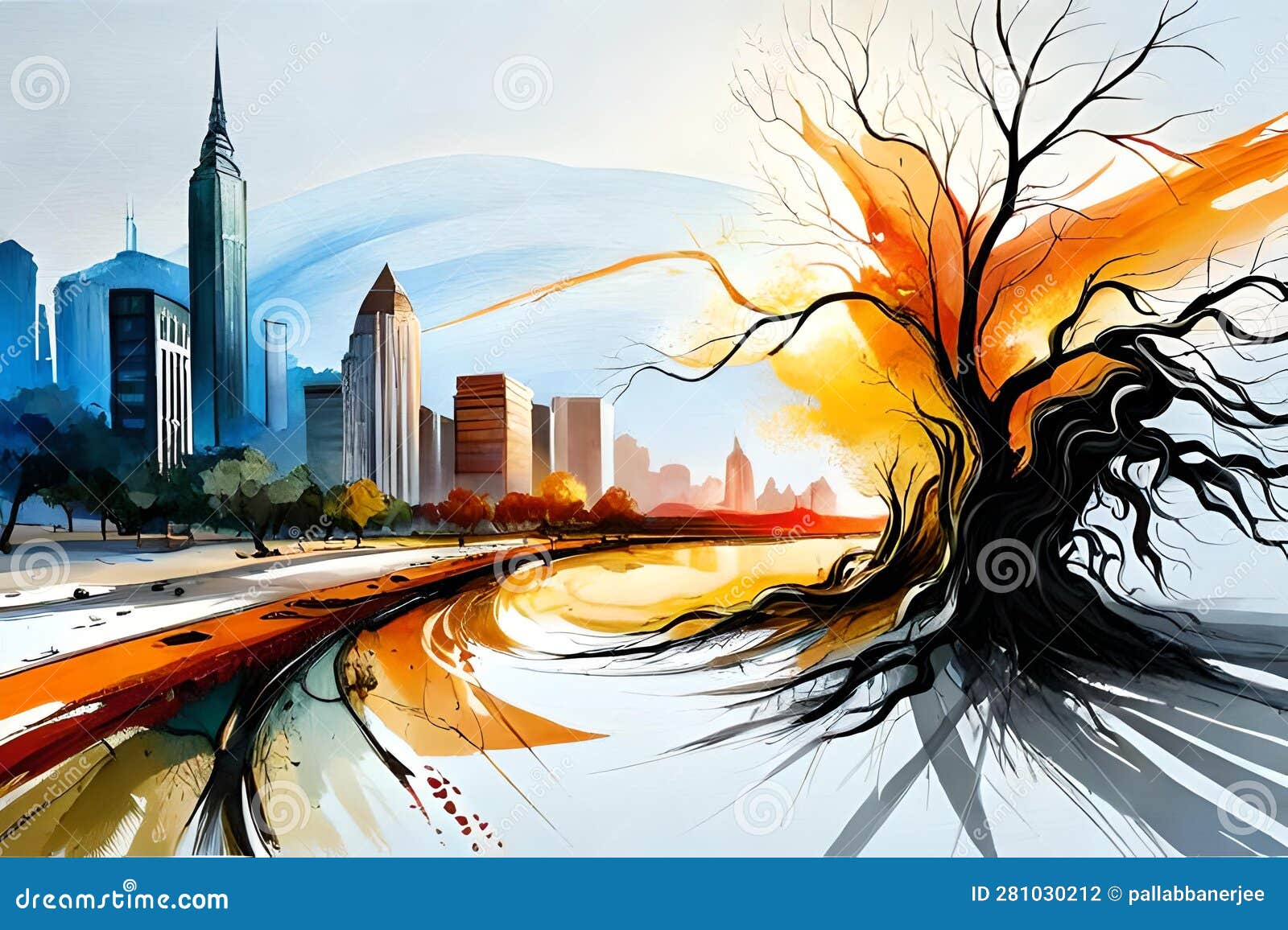 Wallpaper with Dramatic Colorful Patterns, Line Art Perfect for ...