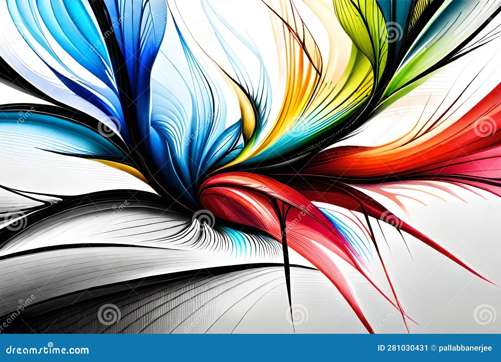 Wallpaper with Dramatic Colorful Patterns, Line Art Perfect for ...