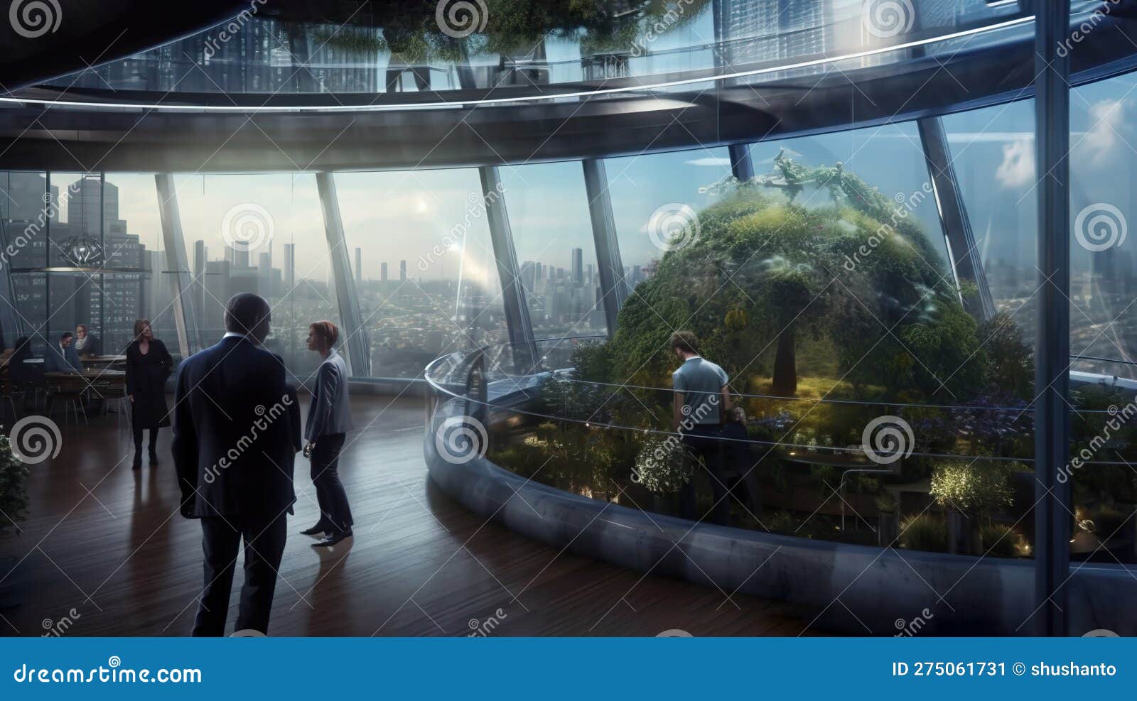 Open Space Interior of a Building Stock Illustration - Illustration of ...
