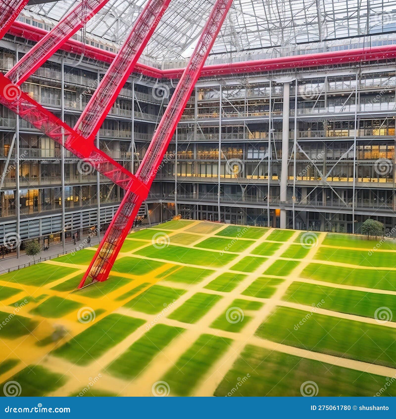 Open Space Interior of a Building Stock Illustration - Illustration of ...