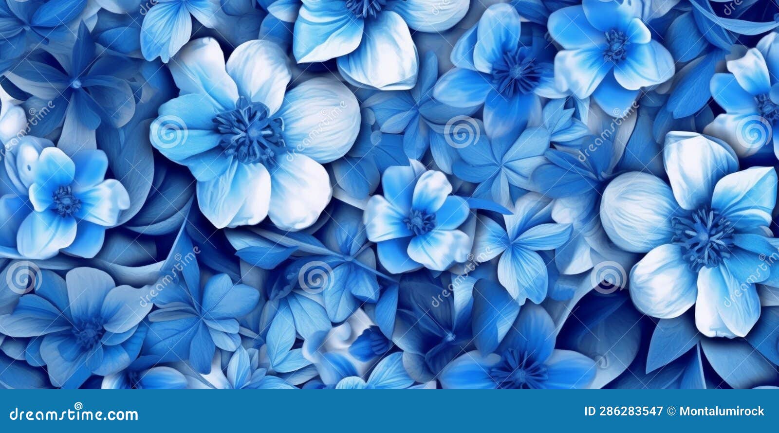 Wallpaper Blue Flower Pattern Background Stock Illustration ...
