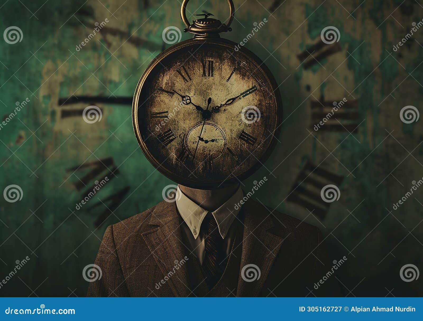Time and Decay on the Wall, Generative AI Stock Illustration ...