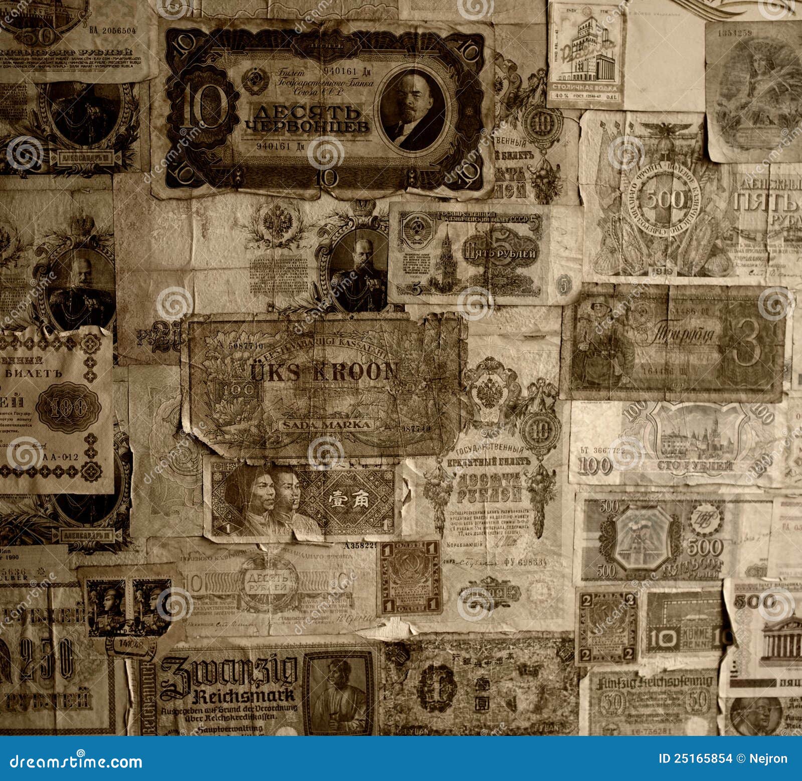 Wallpaper Made from Vintage Banknotes Stock Photo - Image of economic ...