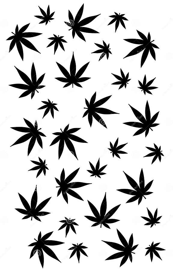 Wallpaper Marijuana Vector Drawing Black and White Stock Vector ...