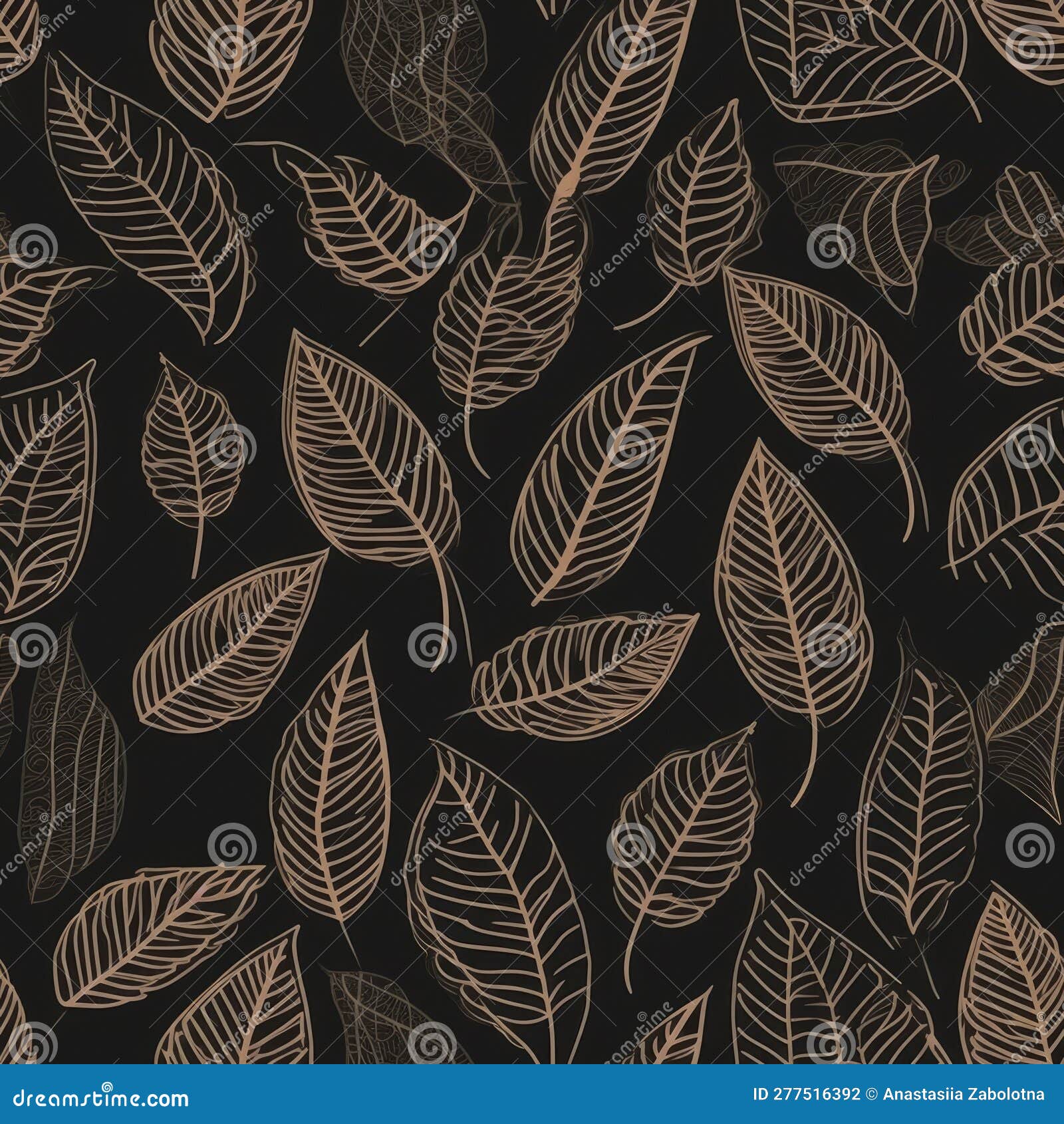 Wallpaper. Pattern with Repeating Leaf Silhouette. Infinite, Seamless ...