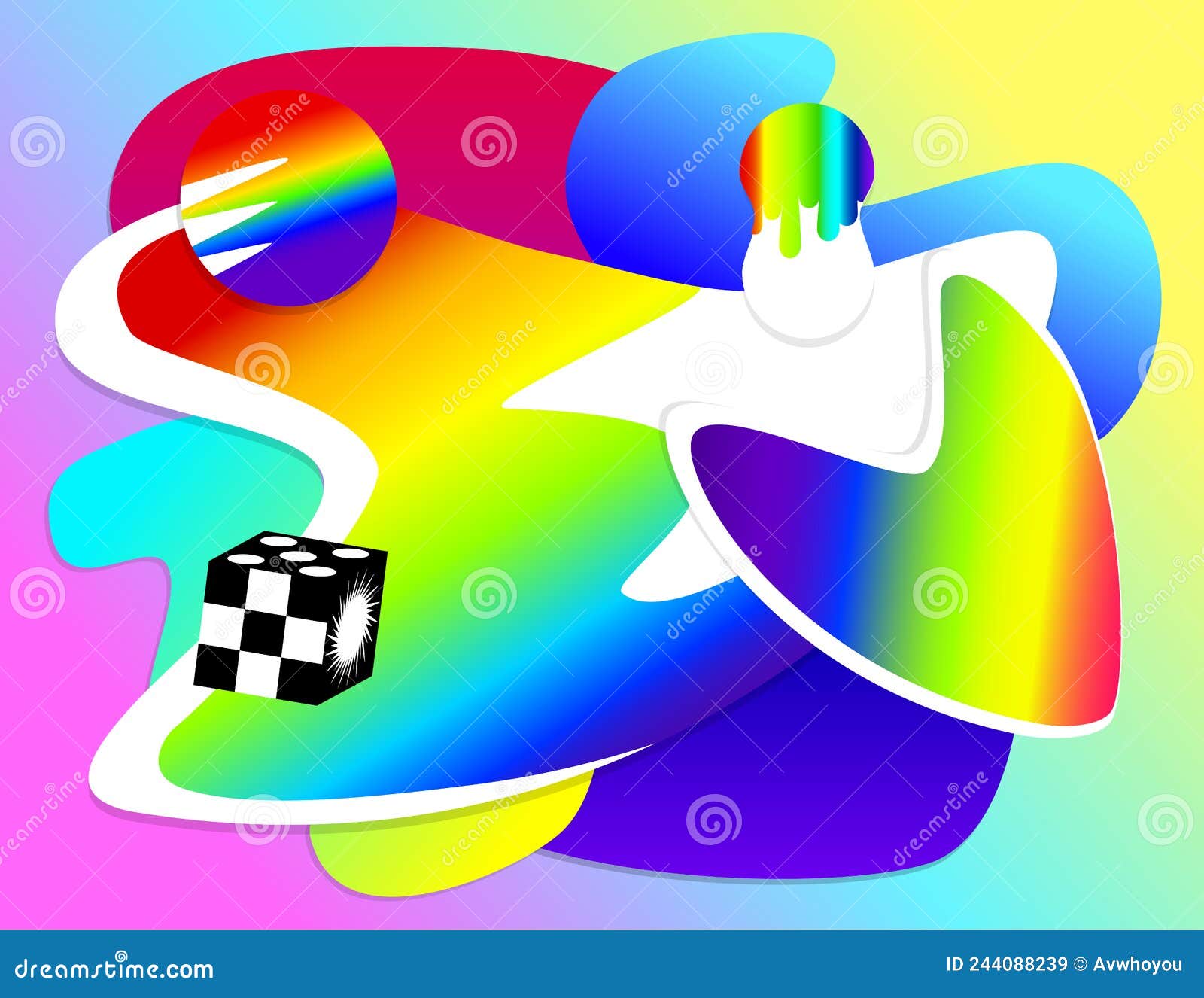 Colorful Rainbow Background with Playful Abstract Shapes Stock ...