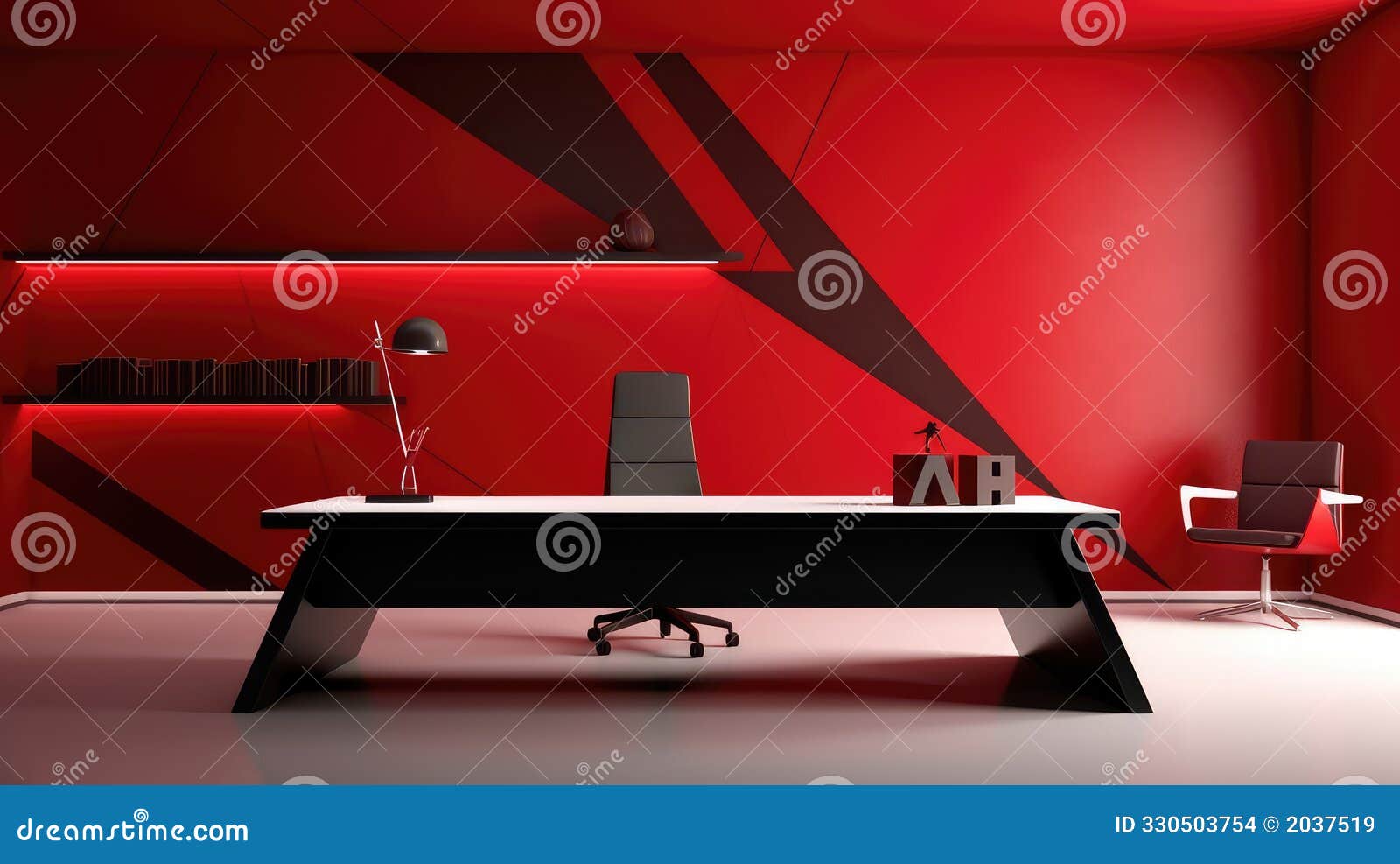 Wallpaper Red Office Background Stock Illustration - Illustration of ...