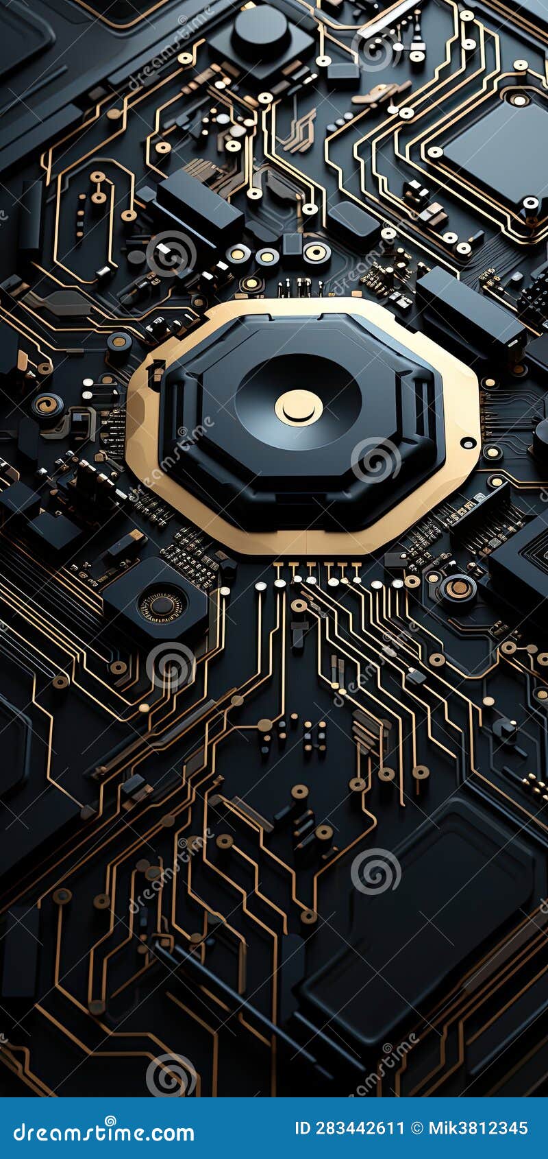 Wallpaper Retro Tech Background for Mobile. Stock Illustration ...