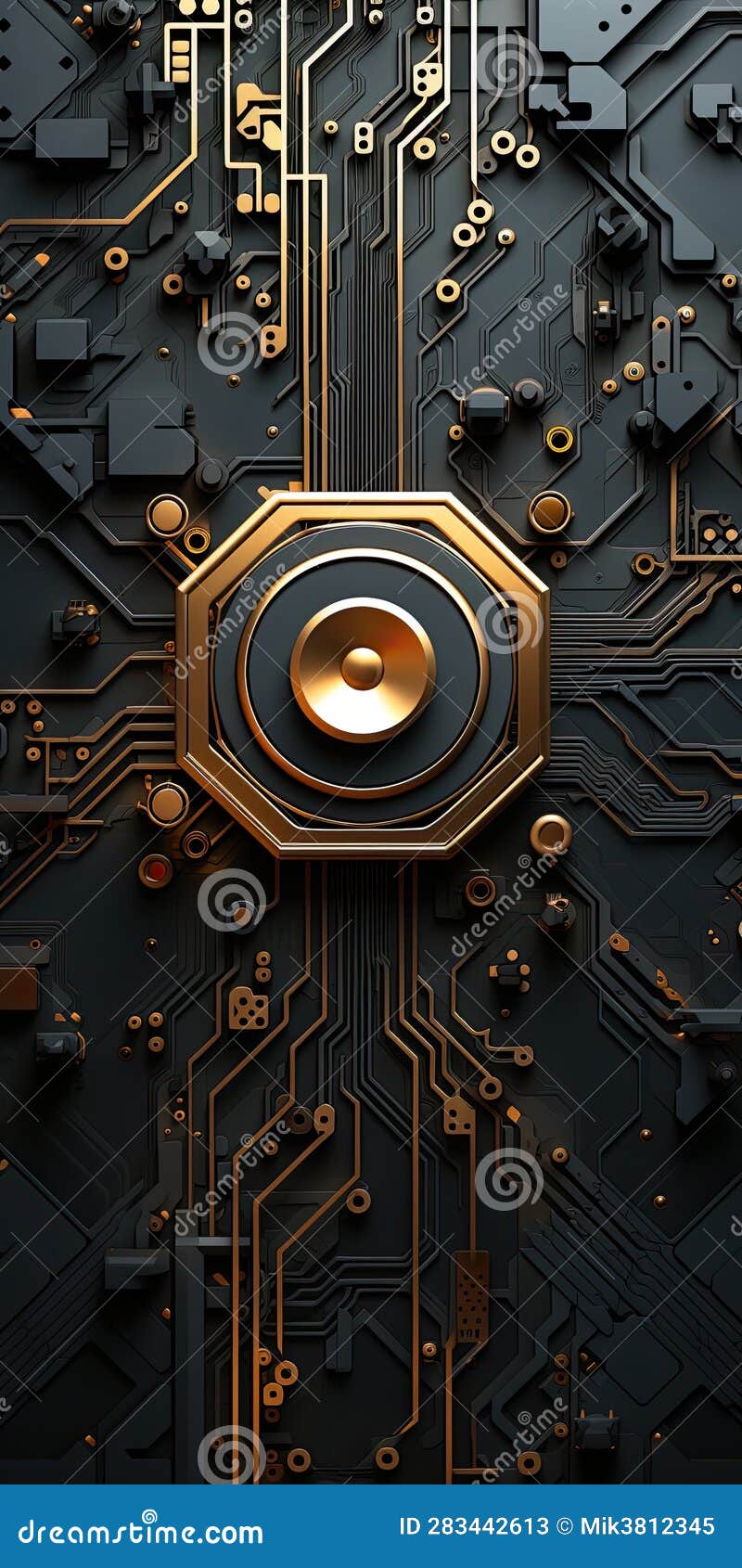 Wallpaper Retro Tech Background for Mobile. Stock Illustration ...