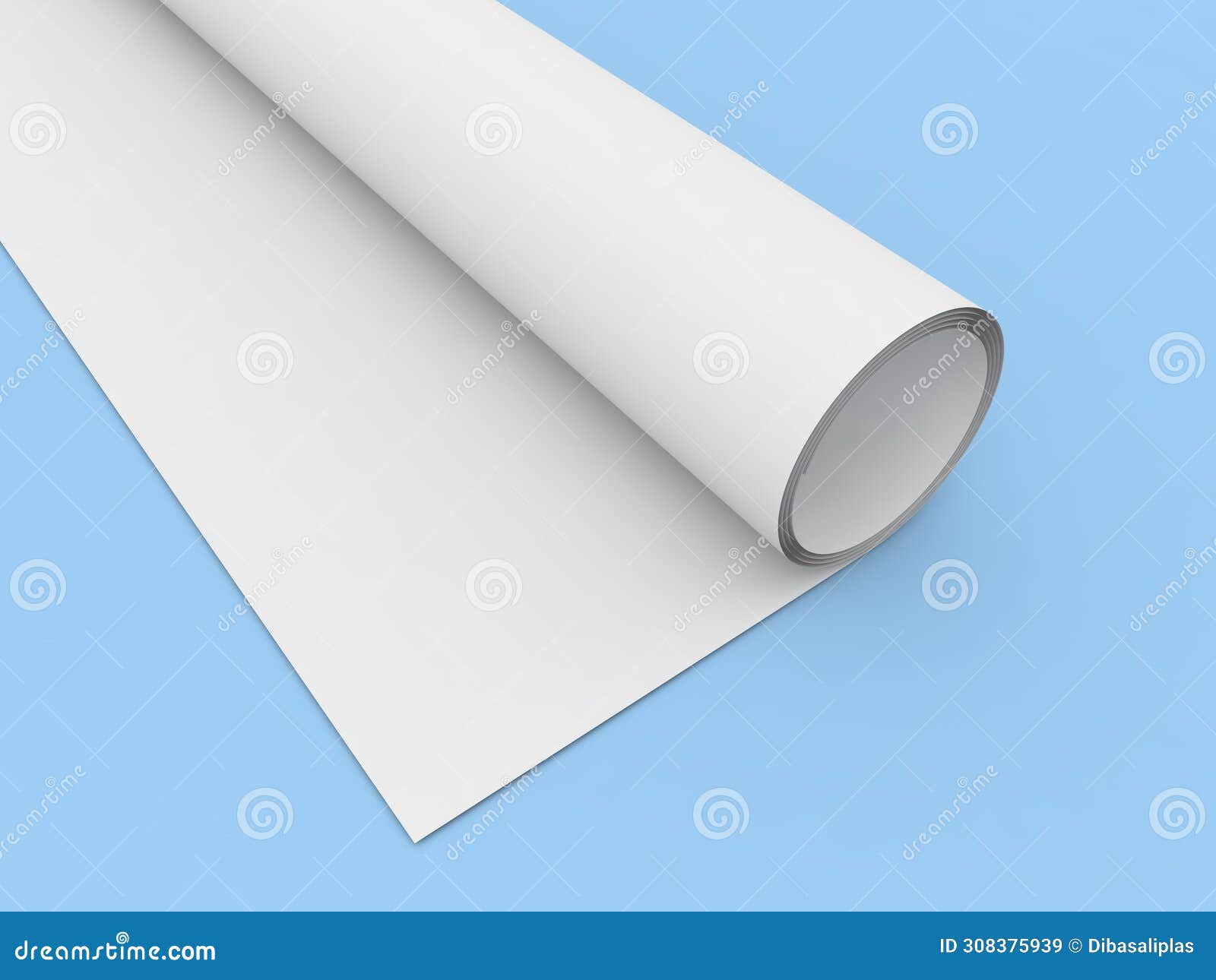 Wallpaper Roll Mockup on Blue Background. Stock Illustration ...