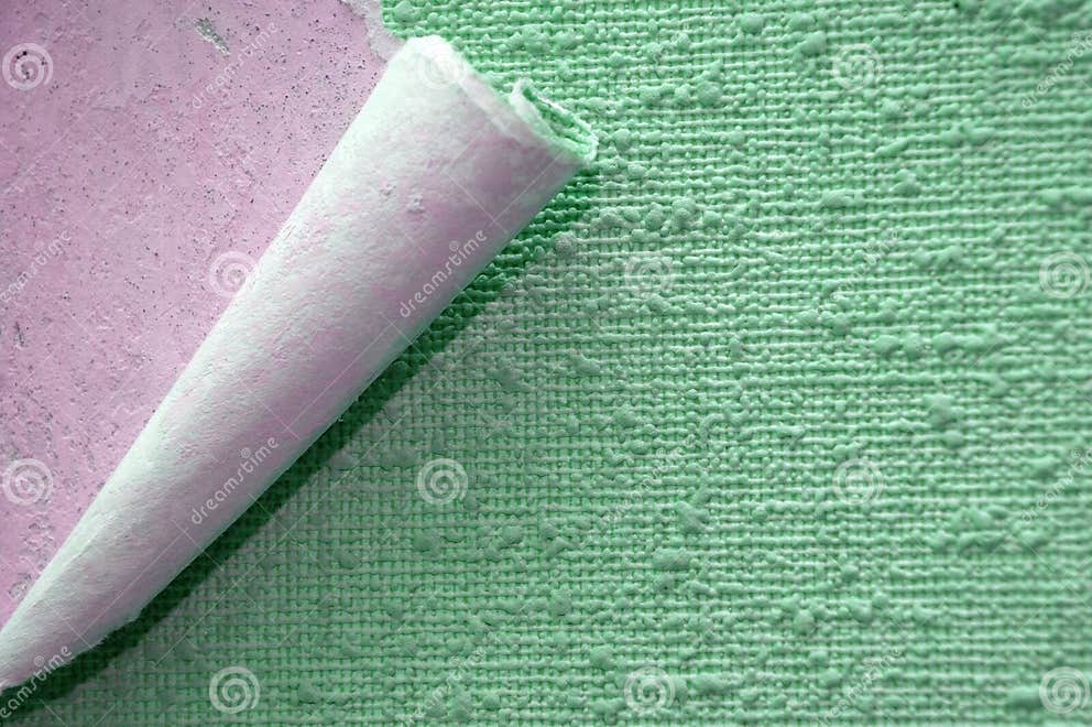 Wallpaper with a Rolled Edge Stock Photo - Image of tear, green: 7508366