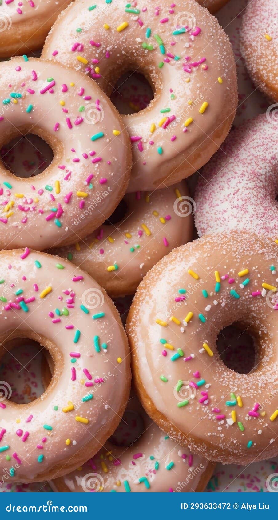 Vertical Background with Delicious Donuts. Wallpaper. Stock ...