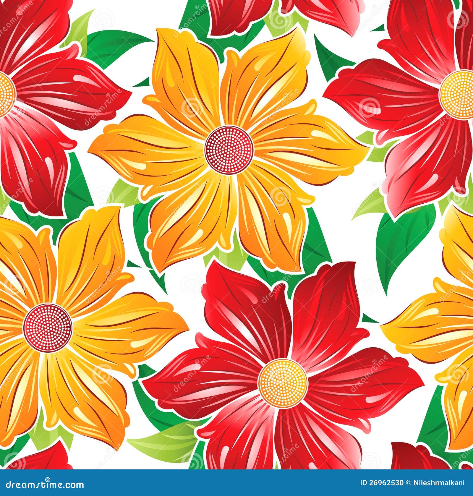 Wallpaper of Seamless Fancy Flowers Stock Vector - Illustration of ...