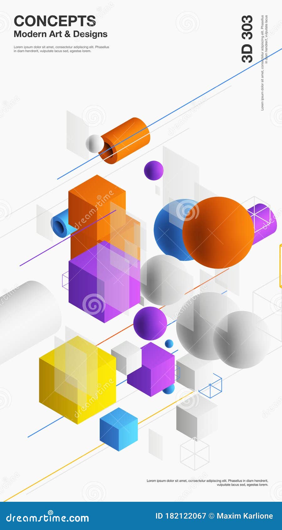 Vector Abstract 3D Visualization Background, Template Modern ...