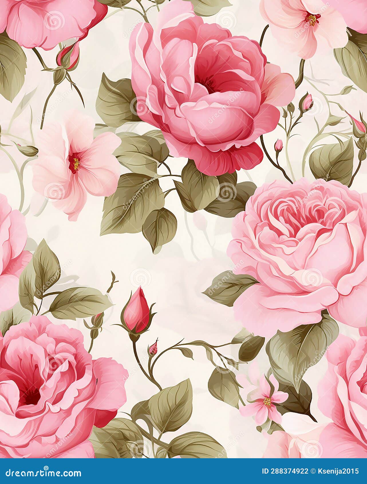 Wallpaper Tilable Pattern of Flowers Stock Photo - Image of shrub ...