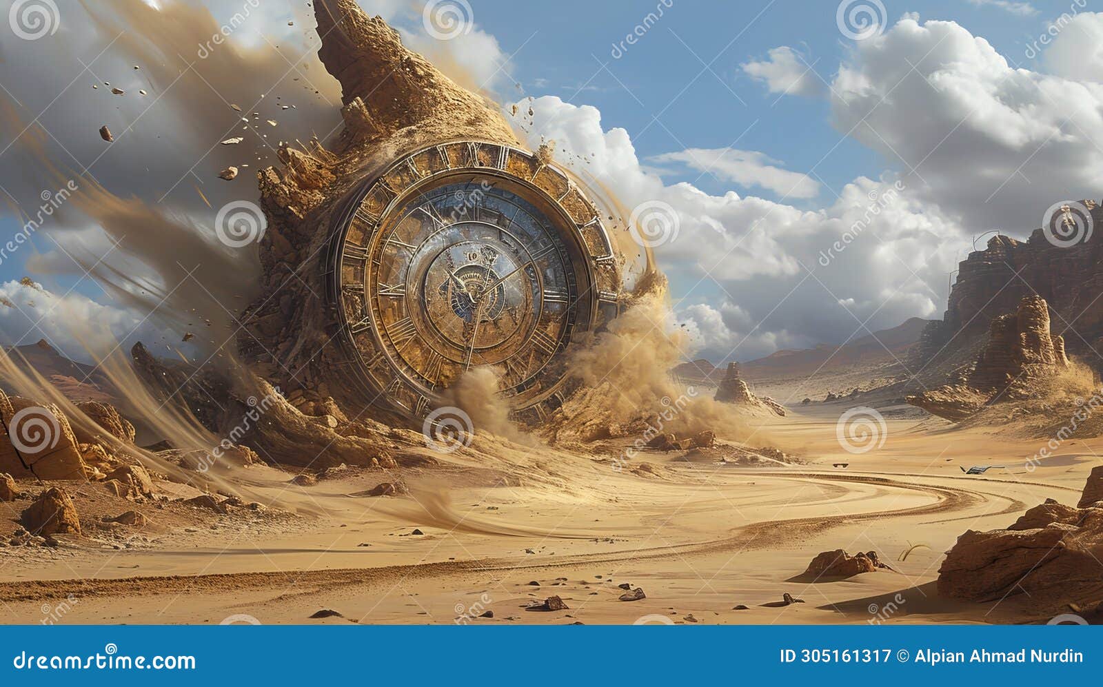 Wallpaper of Time and Decay, Generative AI Stock Illustration ...