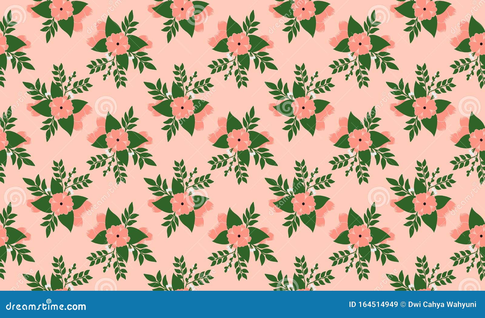 Wallpaper Vintage Floral Pattern on Bright Peach Background Stock ...