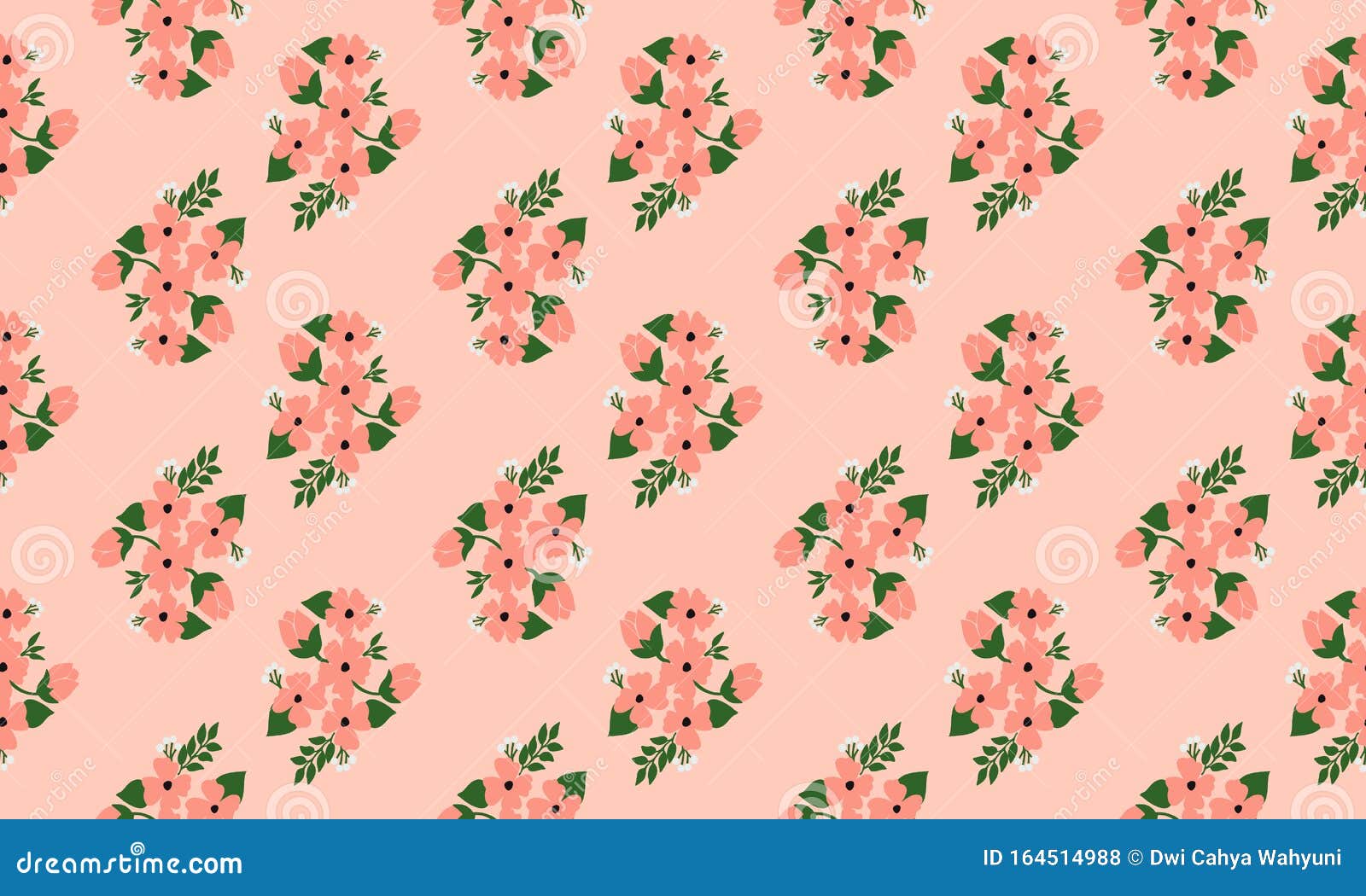 Wallpaper Vintage Floral Pattern on Bright Peach Background Stock ...