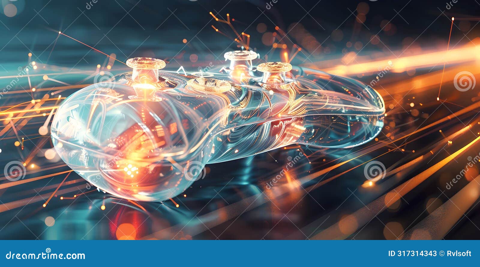 Wallpaper of Virtual Gamepad on Digital Background, Abstract Technology ...