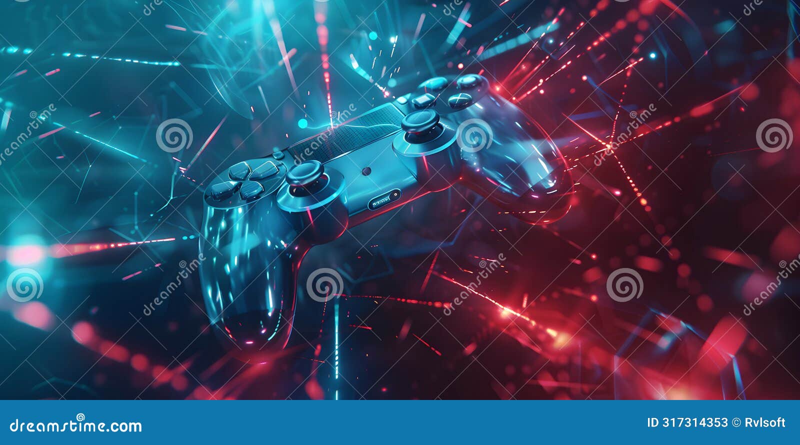 Wallpaper of Virtual Gamepad on Digital Background, Abstract Technology ...