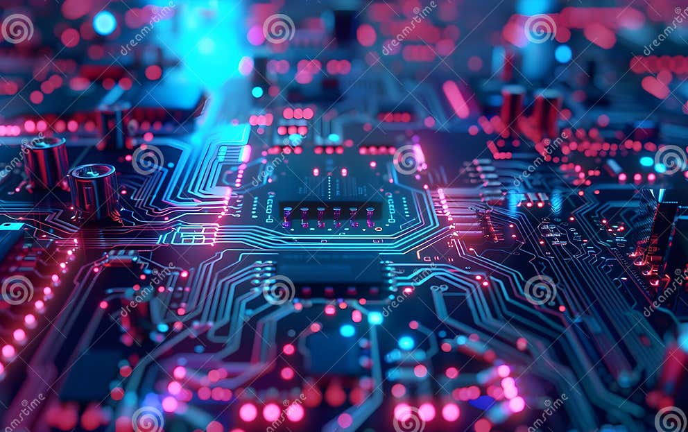 Wallpaper of Virtual Micro Chips on Digital Background, Abstract ...