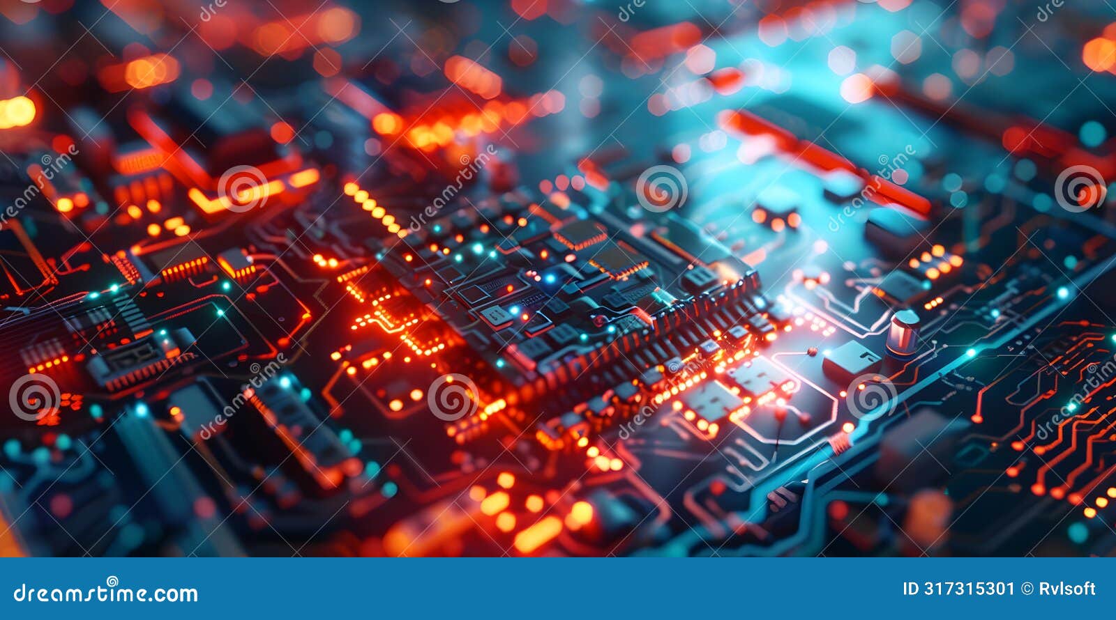 Wallpaper of Virtual Micro Chips on Digital Background, Abstract ...