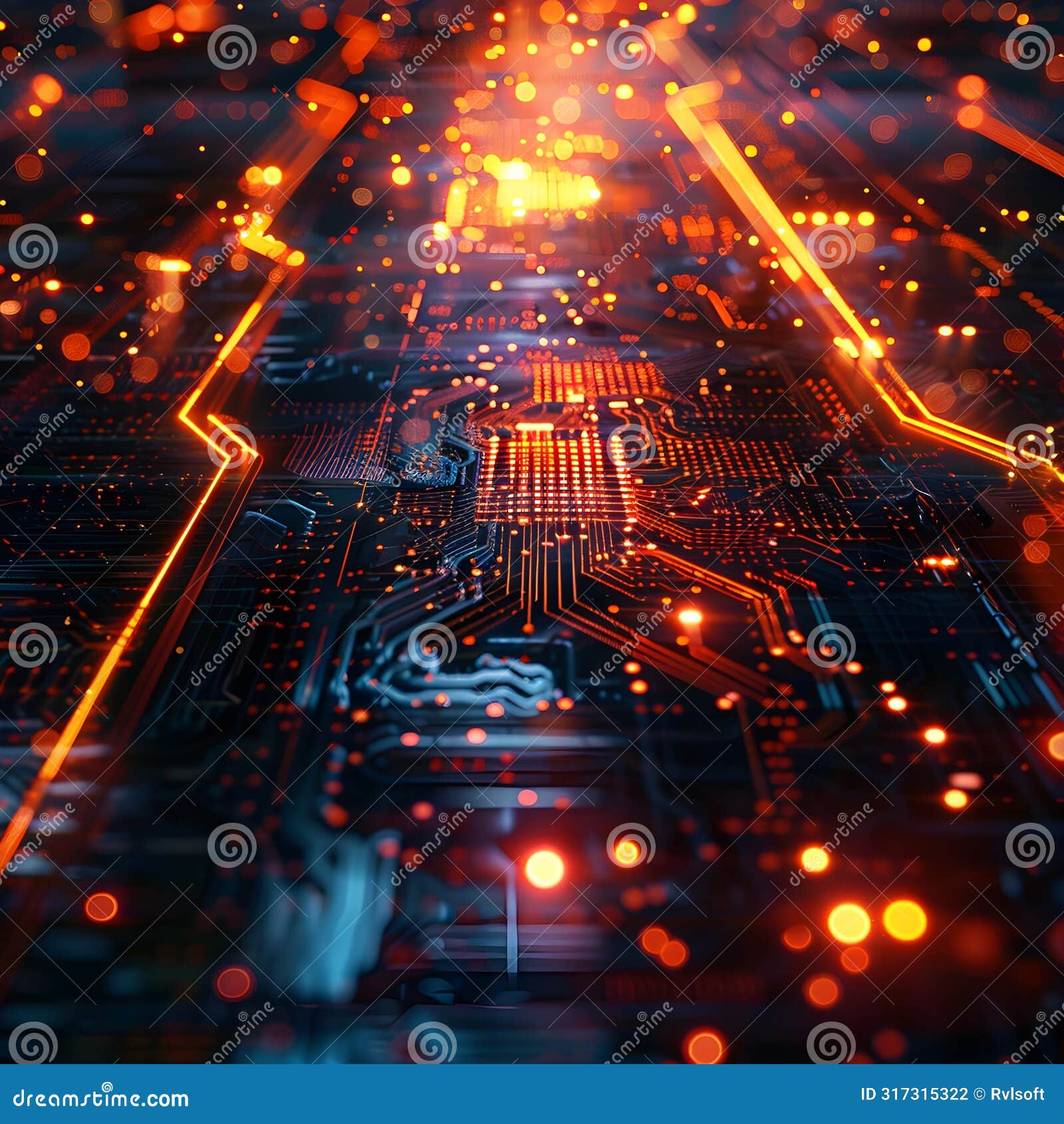 Wallpaper of Virtual Micro Chips on Digital Background, Abstract ...