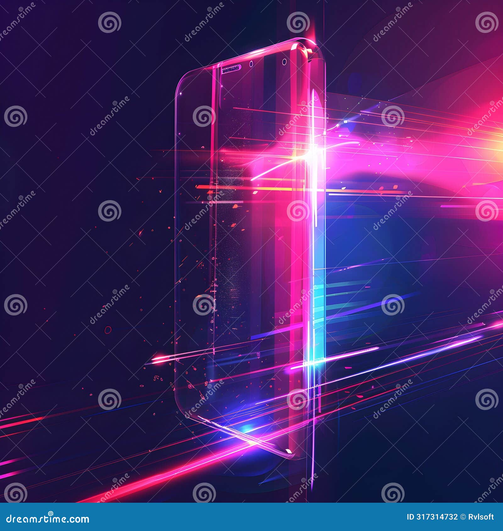 Wallpaper of Virtual Mobile Phone on Digital Background, Abstract ...