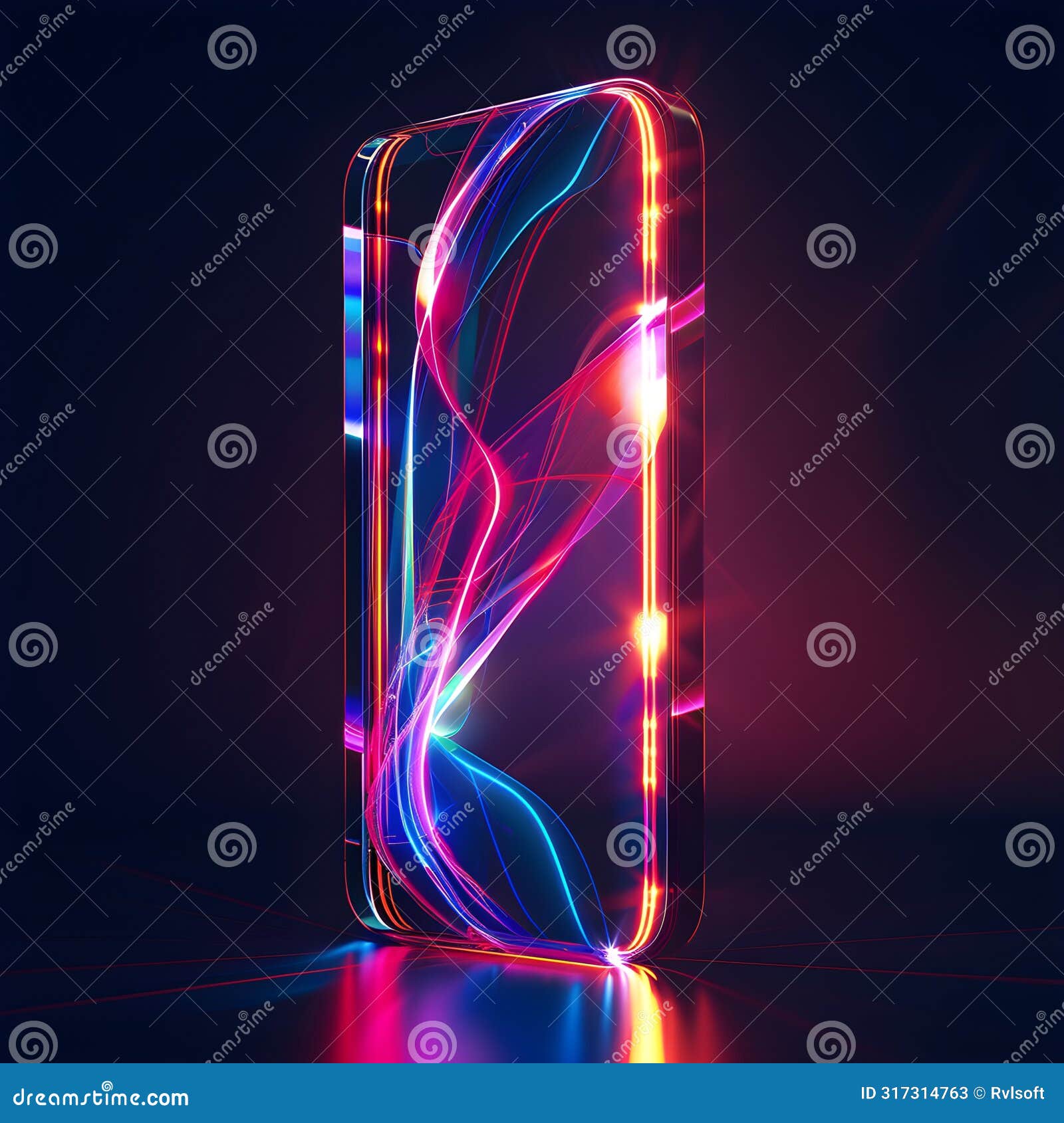 Wallpaper of Virtual Mobile Phone on Digital Background, Abstract ...