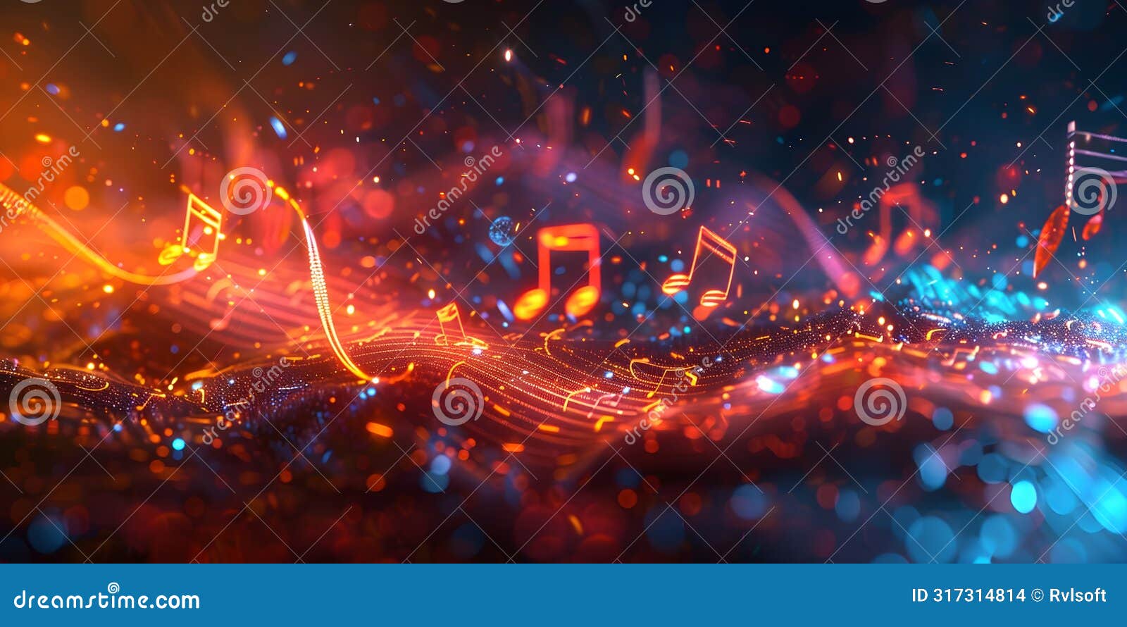Wallpaper Of Virtual Music Notes On Digital Background, Abstract ...