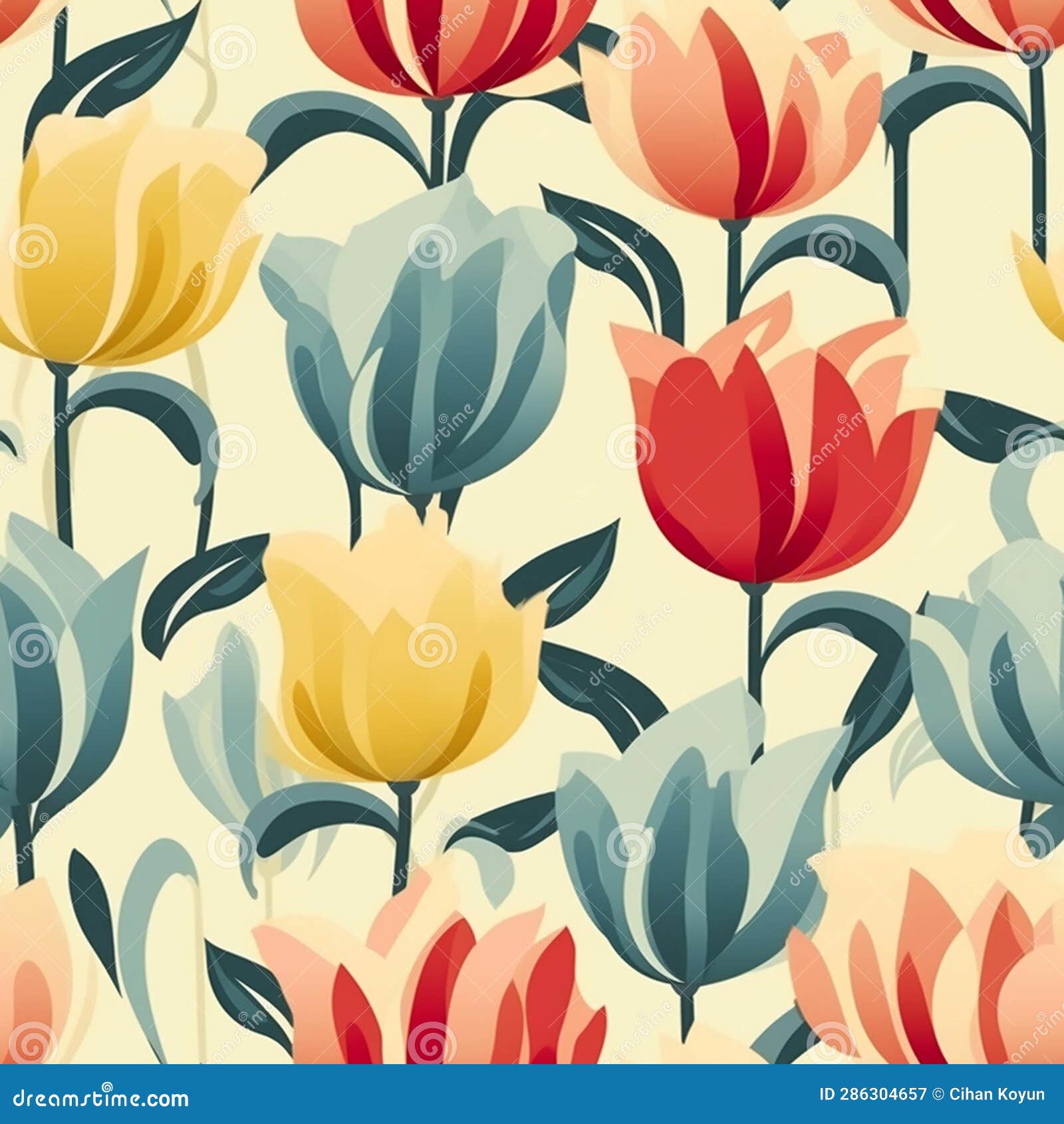 Wallpaper of Watercolored Seamless Pink Floral Pattern with Leaves ...