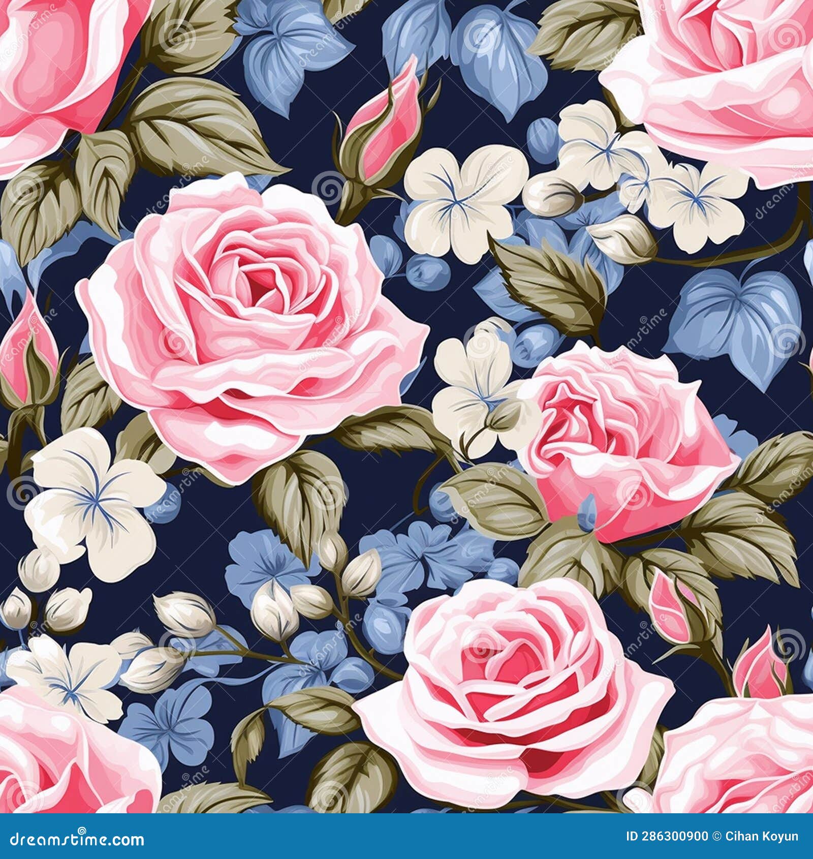 Wallpaper of Watercolored Seamless Red Roses Pattern Stock Illustration ...