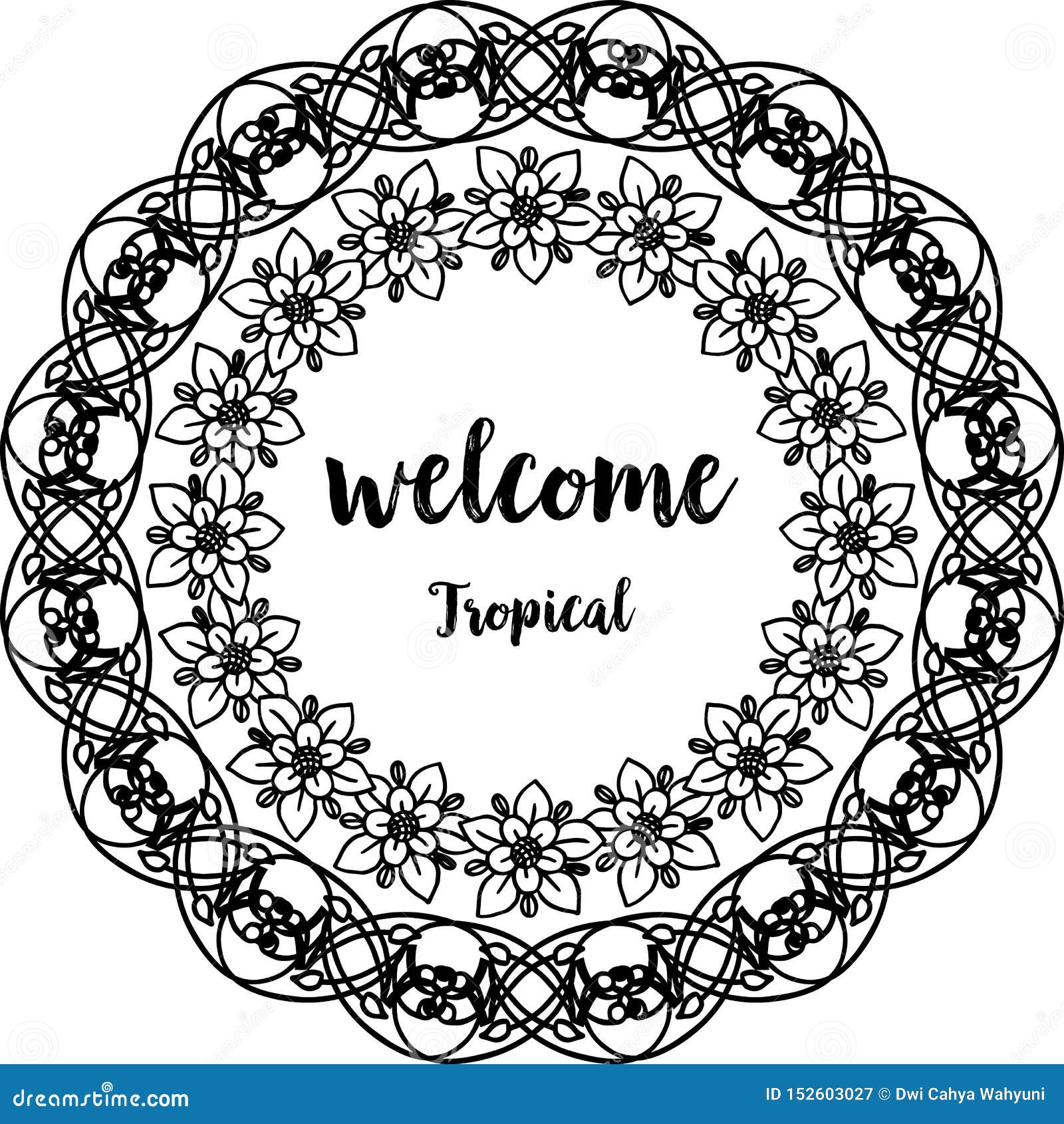 Wallpaper for Welcome Tropical, Design Spring, Flower Frame. Vector ...