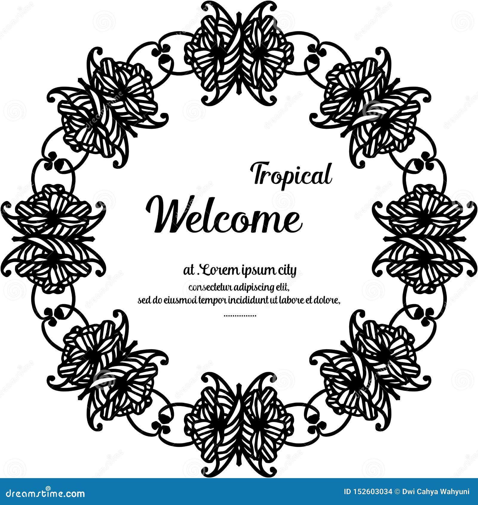 Wallpaper for Welcome Tropical, Design Spring, Flower Frame. Vector ...