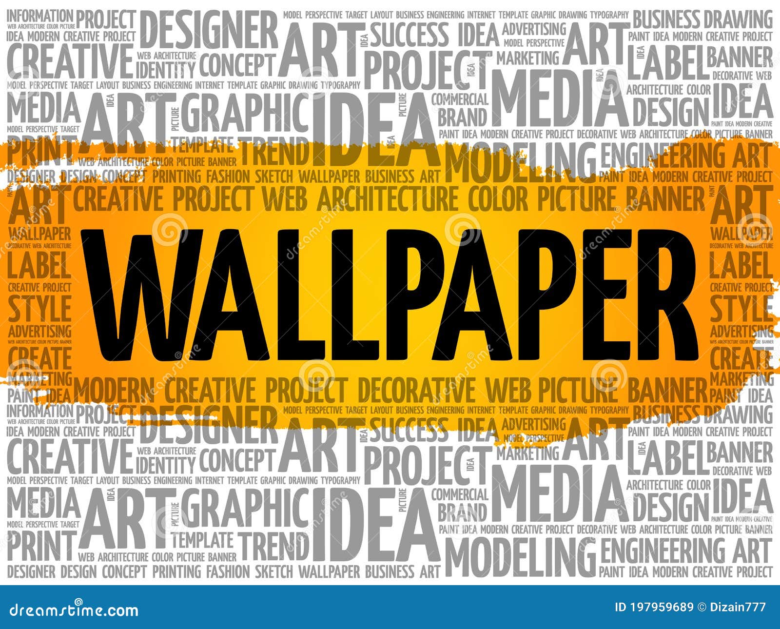 WALLPAPER Word Cloud, Creative Concept Stock Illustration ...