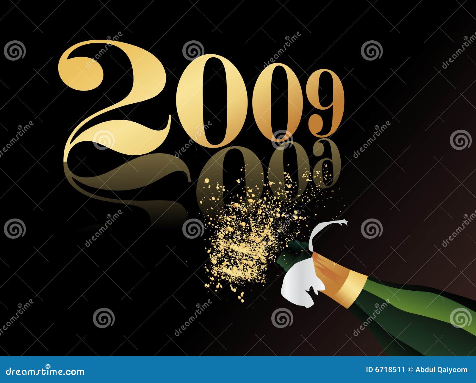 Wallpaper, Year 2009 Background for Party People Stock Illustration ...