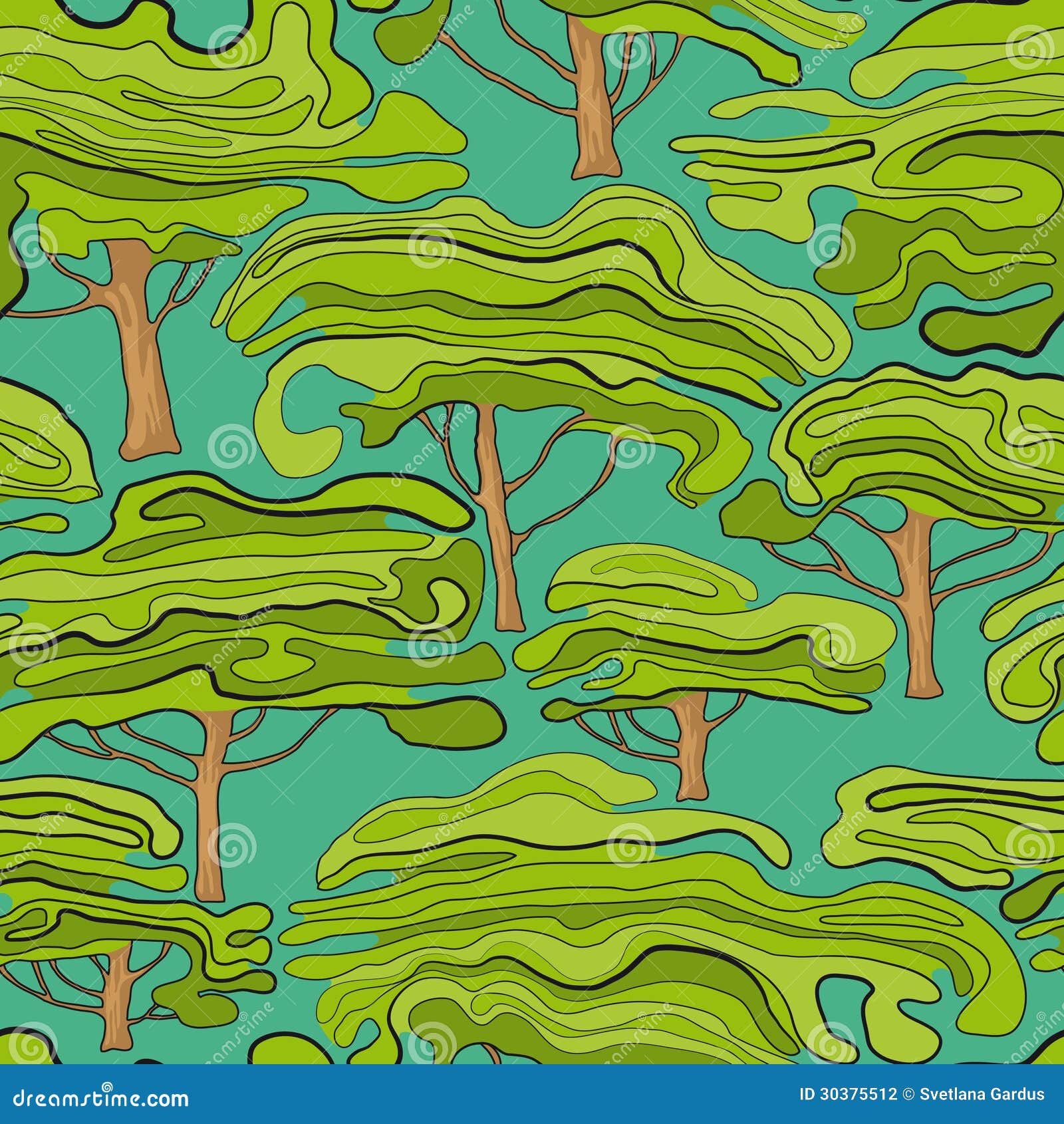 Wallpapers of trees stock vector. Illustration of pattern - 30375512