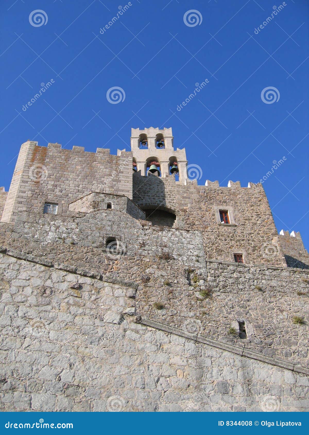 Walls of Ancient Castle with a Bell Tower Stock Photo - Image of ...