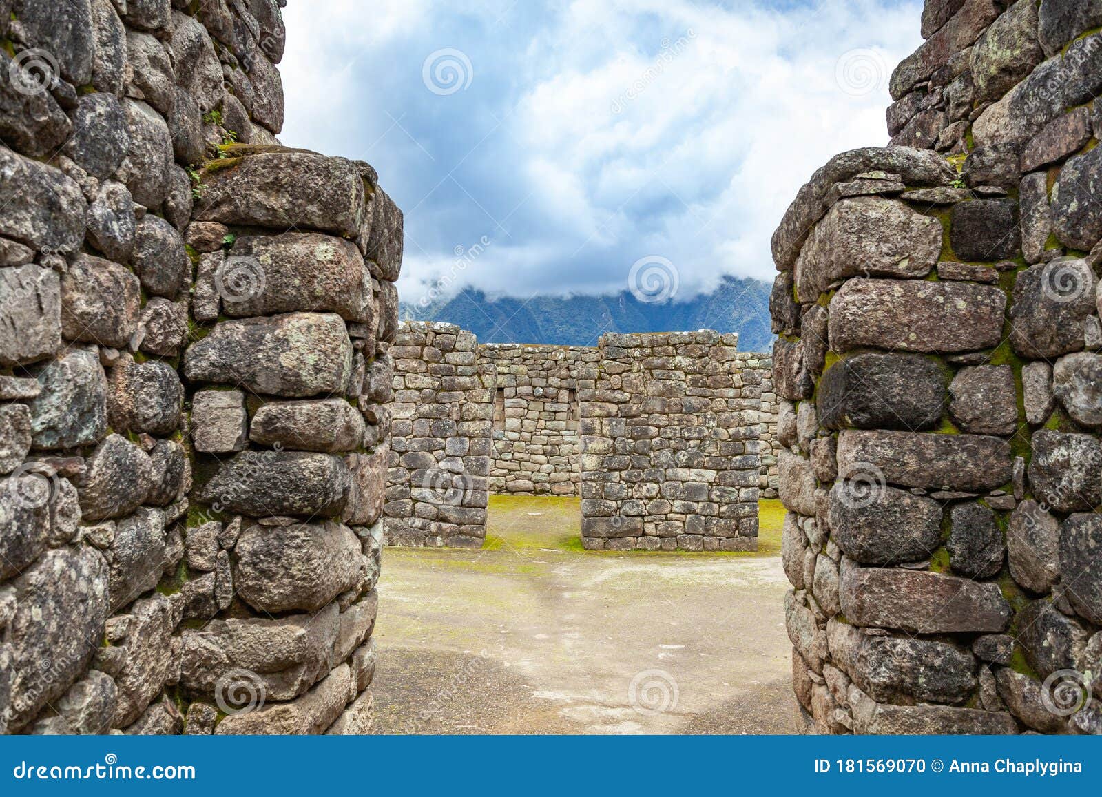 Between the Walls of the Ancient City of Machu Picchu, Peru. Stock ...