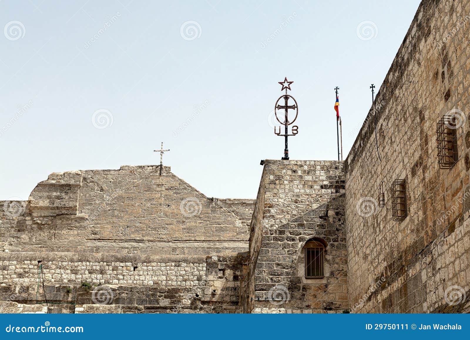 The Walls of the Basilica of Nativity in Bethlehem Stock Image - Image ...