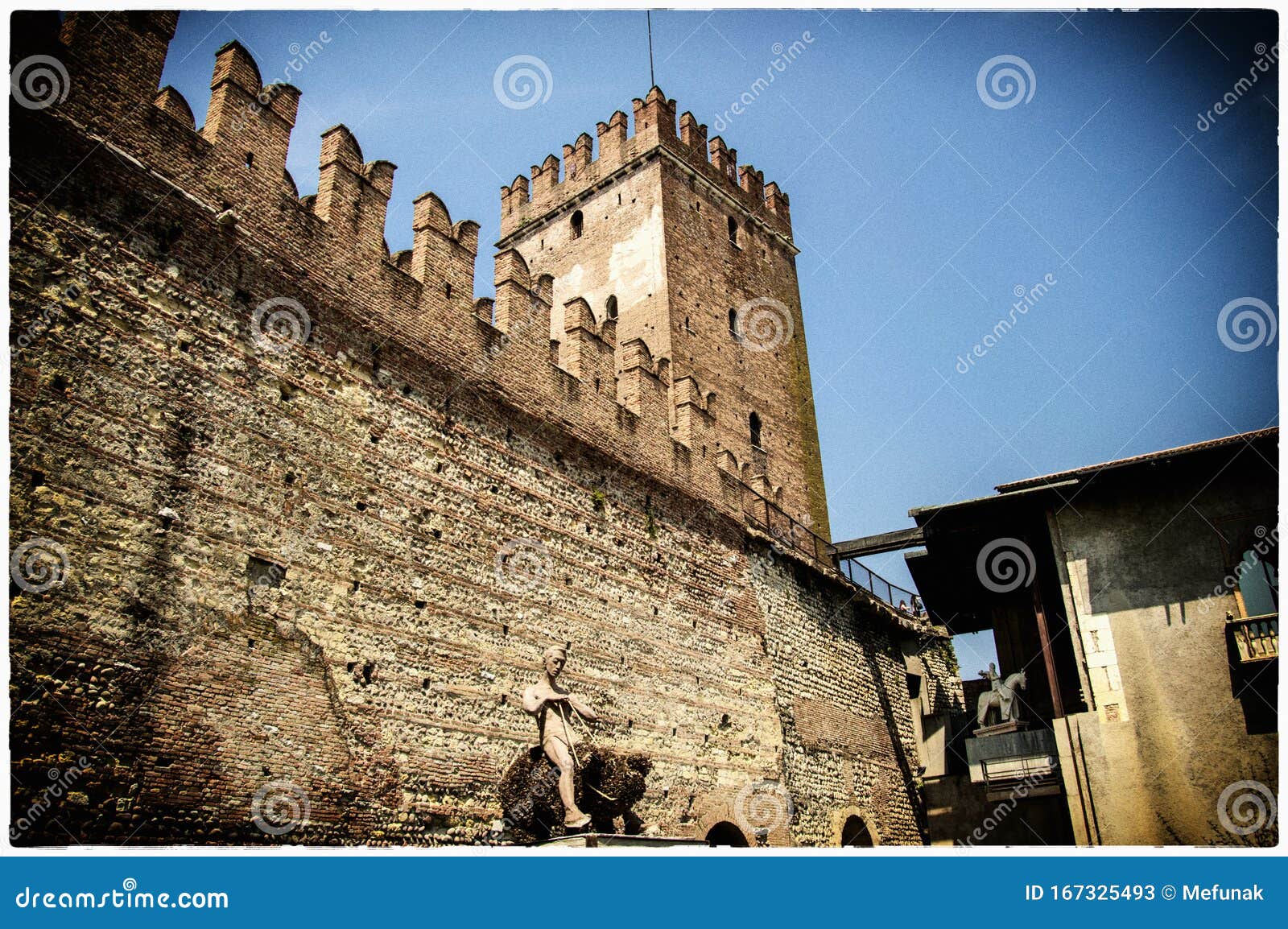Walls of Castelvecchio Castle, Verona, Italy Stock Image - Image of ...
