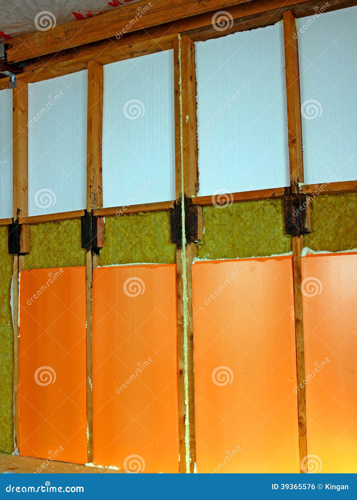 Walls of a Frame House with Different Types of Heat Insulation Stock ...