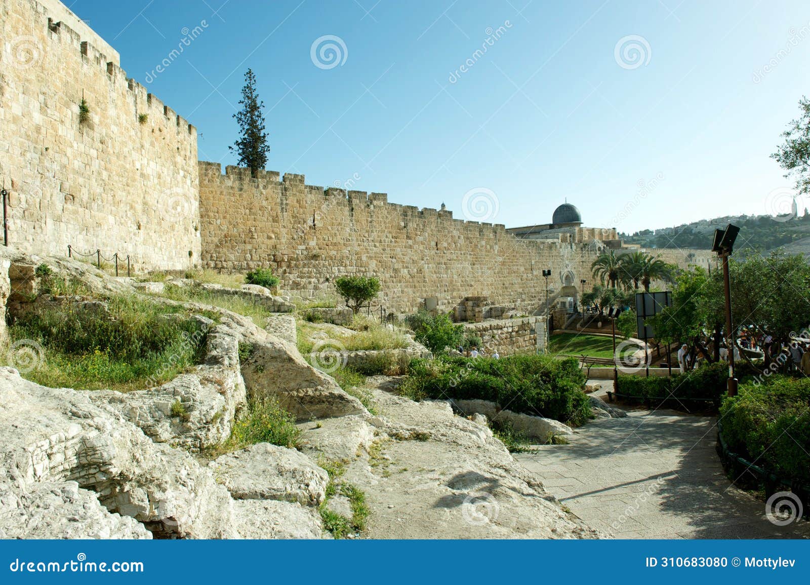 The Walls of the Holy City, East Jerusalem. Stock Photo - Image of ...